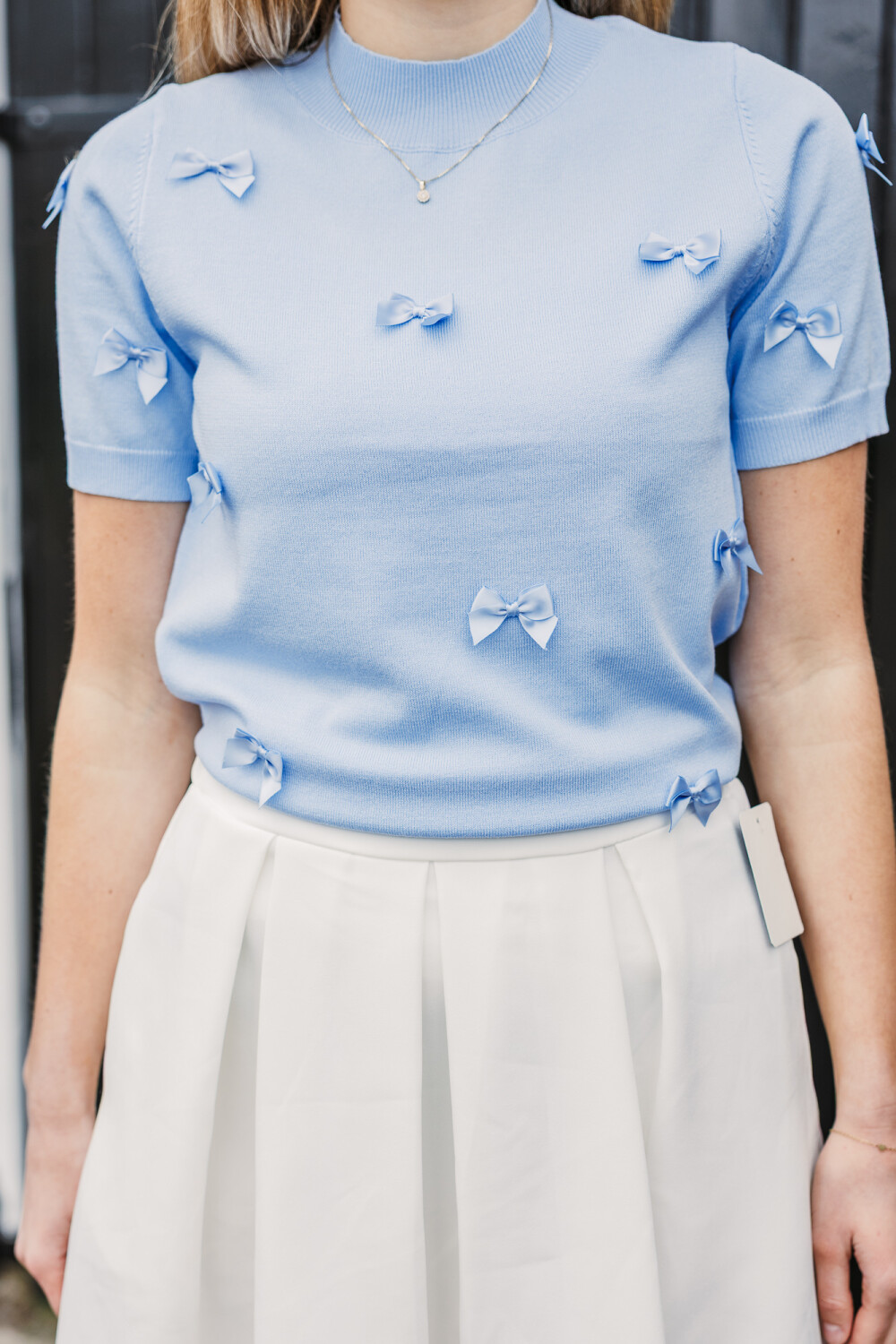 Rok plooi 57 cm lang offwhite